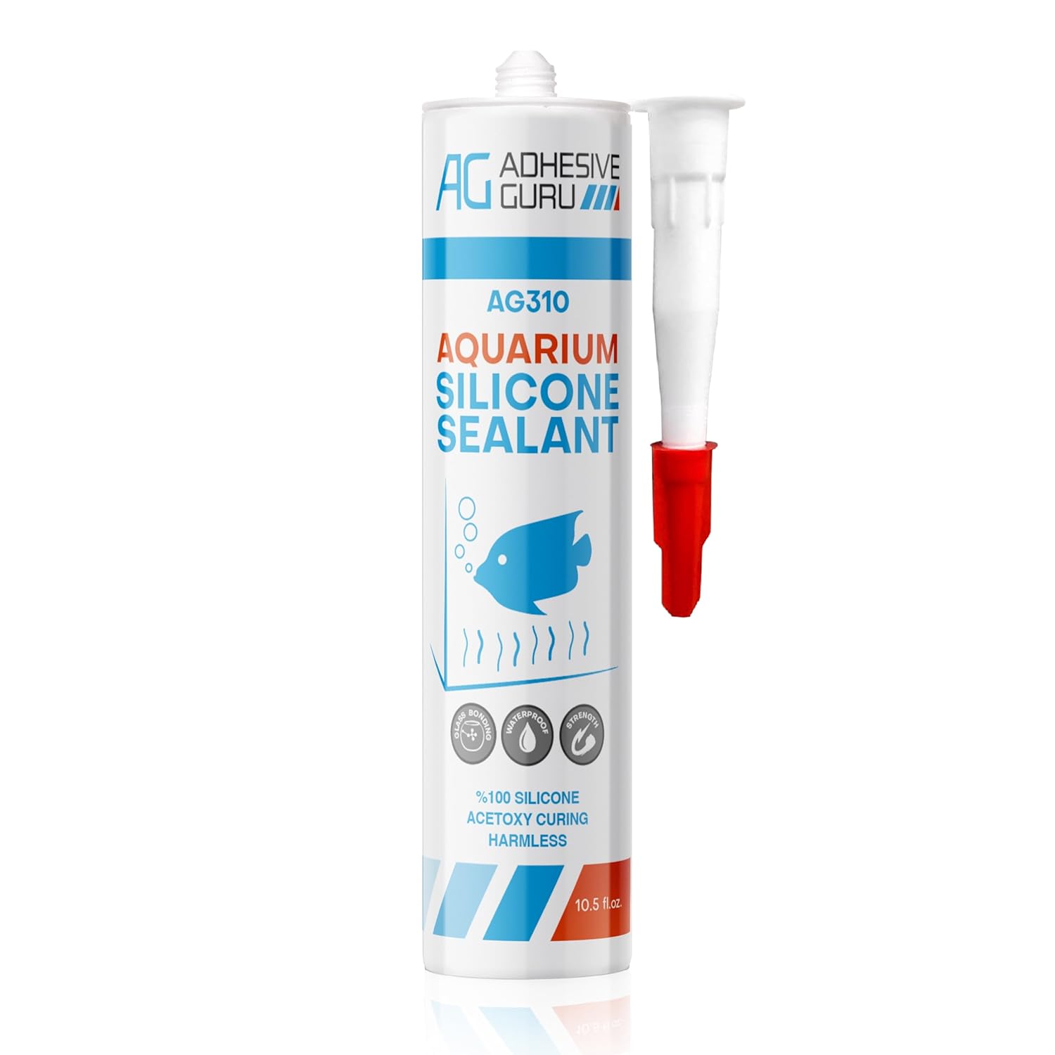 Adhesive Guru AG310 Aquarium Silicone Sealant Clear 10.5 fl oz 1 Pack
